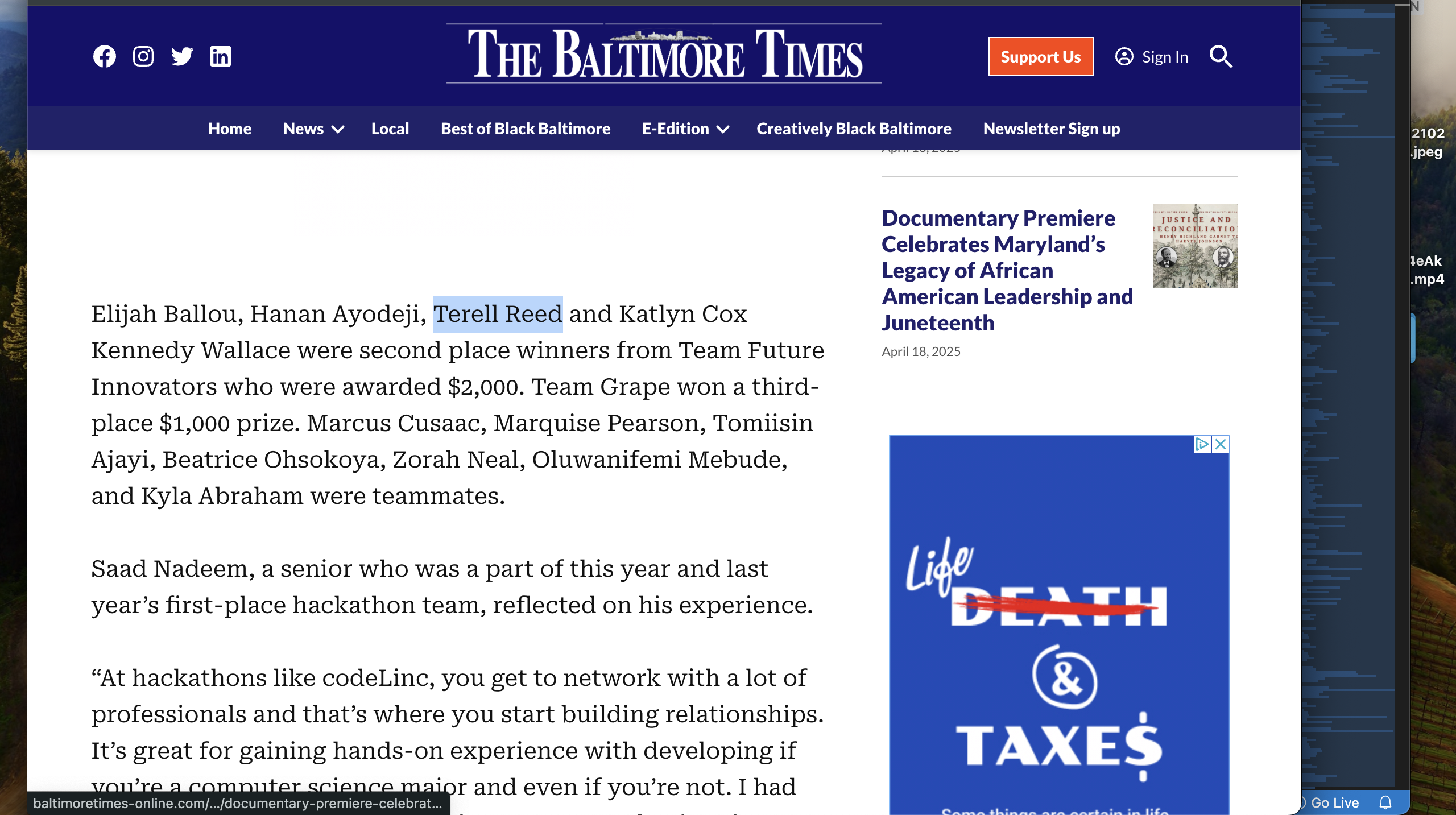 Terell Reed • Developer & Creative